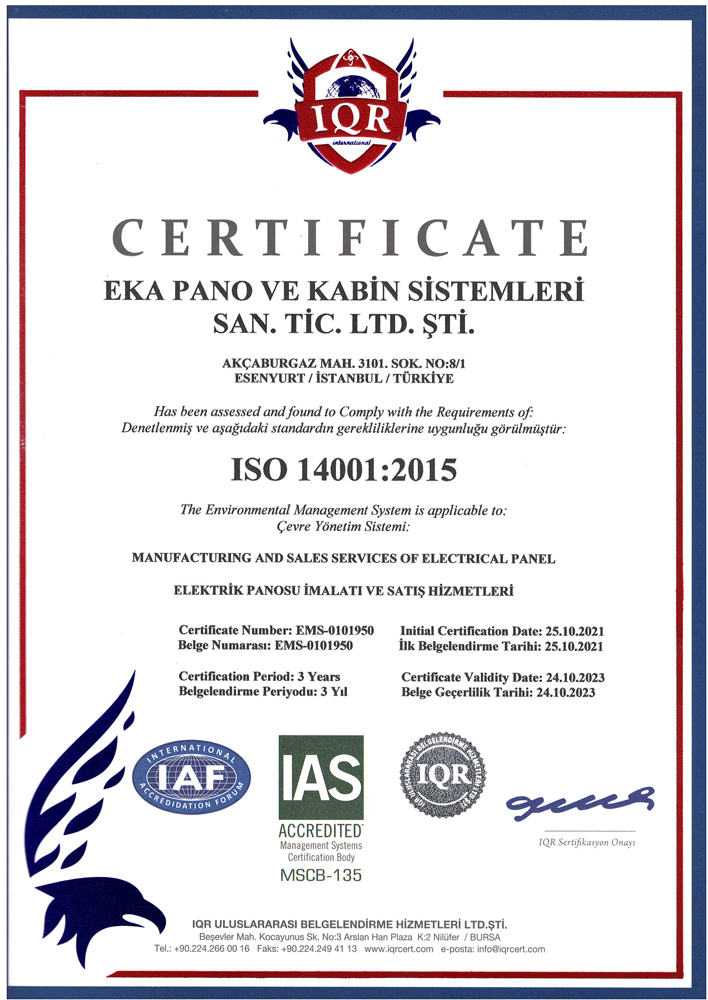 Kalite Belgeleri | Eka Pano